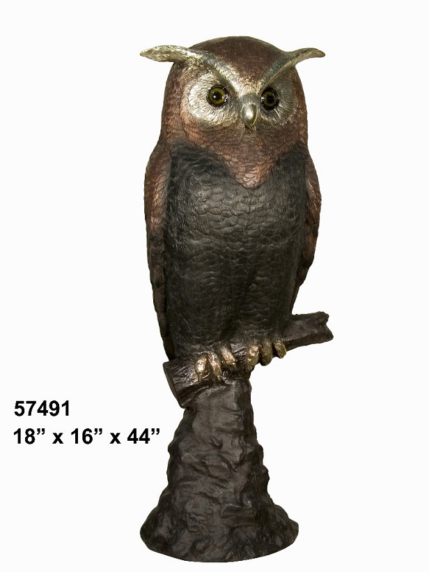 Bronze Owl Statue